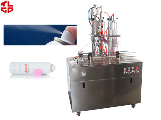Semi Automatic Bag On Valve Aerosol Filling Machine for Cosmetic Spray / Water Spray