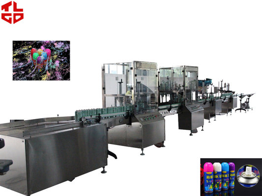 Snow Spray Automatic Aerosol Filling Machine / Aerosol Can Filling Equipment
