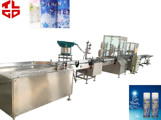 Pneumatic Power Automatic Aerosol Filling Machines For Snow Sprays Party Strings