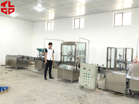 Stainless Steel Aerosol Spray Paint Filling Machine For Sanitizer Disinfector Spray