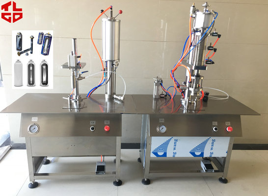 Semi Automatic BOV Bag On Valve Aerosol Filling Machine 316 Stainless Steel Material