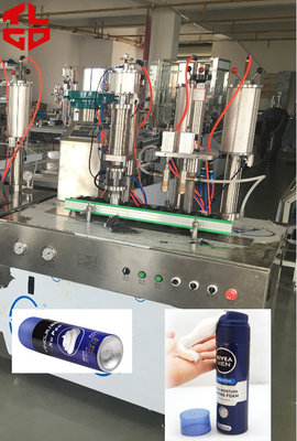 Automatic BOV Bag On Valve Aerosol Filling Machine For Shaving Foam Spray Shaving Gel