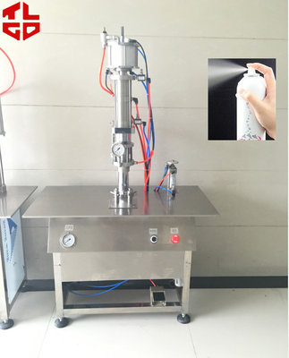 Semi-Auto Spray Can Bag On Valve Filling Machine, Cosmetic Spray BOV Filling Machine
