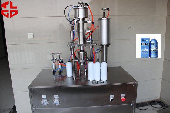 Under Cap Vacuum Aerosol Spray Filling Machine For Freon Gas , Semi Automatic