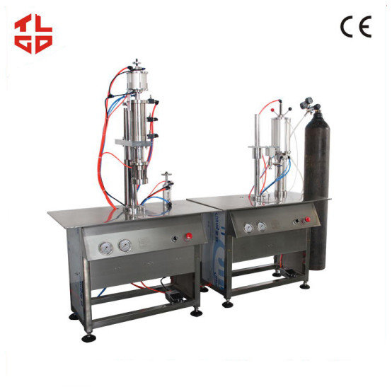 Semi Automatic Fresh Air Crimping And Gas Filling Machine , Aerosol Production Line