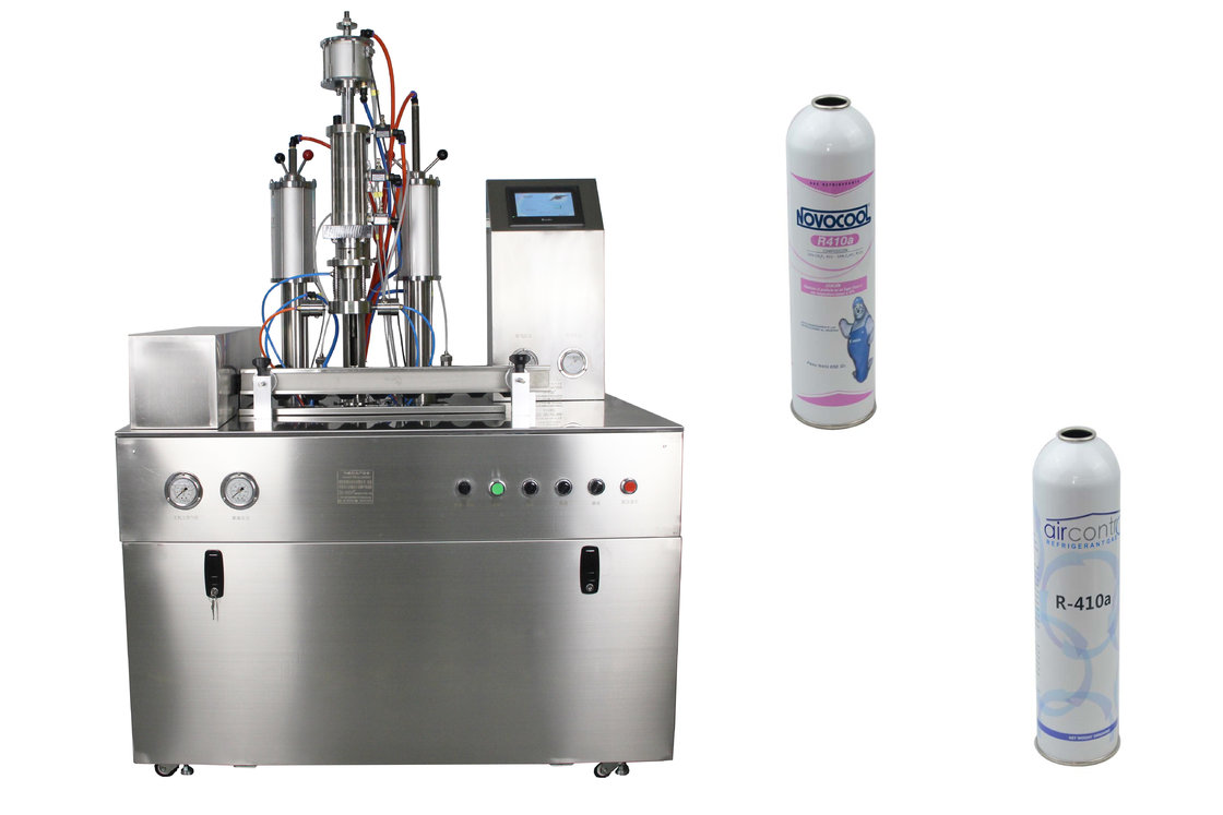 Stainless Steel Aerosol Spray Filling Machines For Refrigerant Freon R134a / R410a / R22