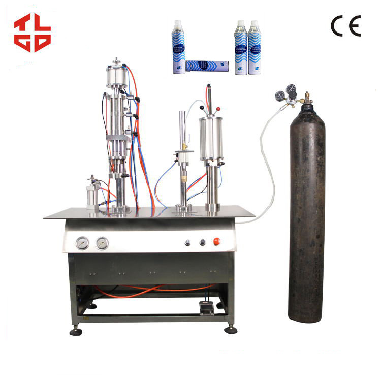 Spray Can Oxygen Filling Machine With PLC Control System / Pneumatic Power Type