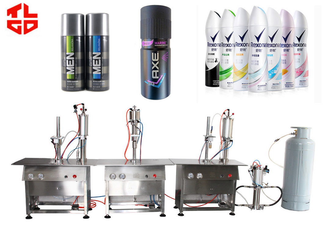 3 In 1 Aerosol Body Spray Filling And Capping Machine , Aerosol Can Filling Machine