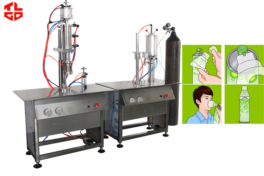Semi Automatic O2 Gas Oxygen Filling Machine , Vacuum Crimping And Gas Filling Machines