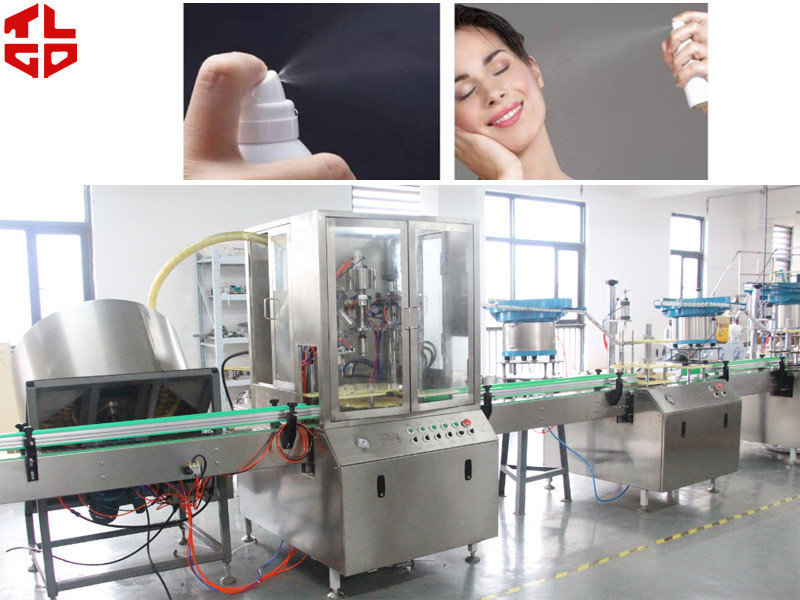 Automatic Cosmetic Spray Bag On Valve Aerosol Filling Machine For Sun Spray, Water Spray