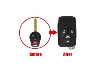 3+1 Buttons Modified Flip Remote Key Shell for Nissan Sylphy, Tiida