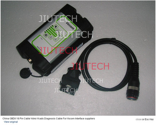 Câble de diagnostic de Volvo Vcads de câble de Pin d'OBDII 16 pour l'interface de Vocom