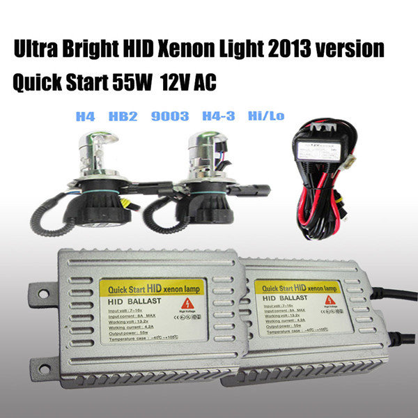2013 Quick Start SLIM XENON HID KIT H4 H13 9004 9007 Hi / Lo AC 12V