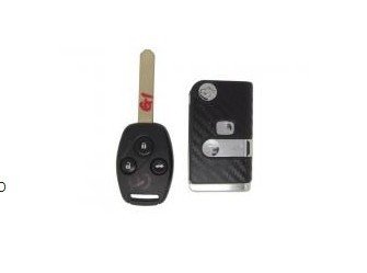 3 Buttons Modified Flip Remote Key Shell for Honda Accord,City(3D Carbon Fiber Sticker)