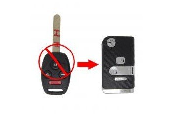 3+1 Buttons Modified Flip Remote Key Shell for Honda(3D Carbon Fiber Sticker)