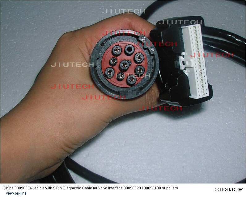 88890034 vehicle with 9 Pin Diagnostic Cable for Volvo interface 88890020 / 88890180