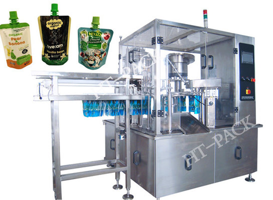 China Jam / Sauce / Milk Liquid Pouch Packing Machine With Injector , Stainless Steel Material supplier