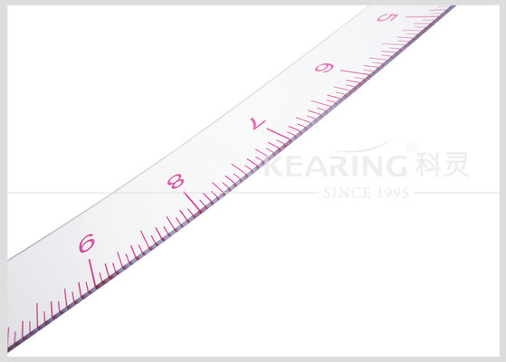 Flexible Plastic Stick Garment Ruler , Transparent Red Curve 24 Inch Ruler