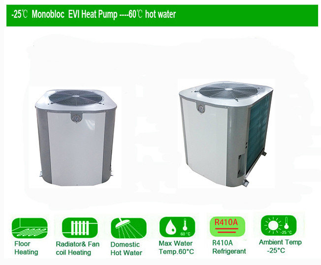 High Cop Evi Heat Pump For House Heating with Intelligent Microprocessor