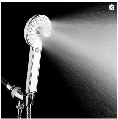 Water Saving S Shape Handheld Shower Head For Bathroom ABS Laser Printing Panel