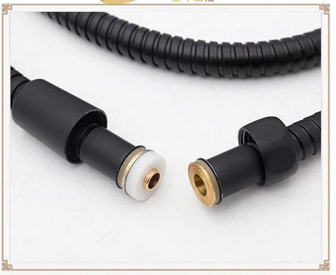 Black Oil Rubbed Bronze Flexible Shower Hose Retractable Wide Bore For Bath