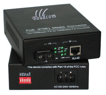 10/100M POE Fiber Media Converter 10/100Base-TX to 100Base-FX media converter