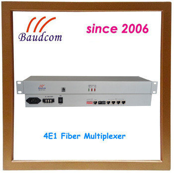4 E1 Fiber Multiplexer 1+1 fiber protection dual fiber or WDM up to 120Km