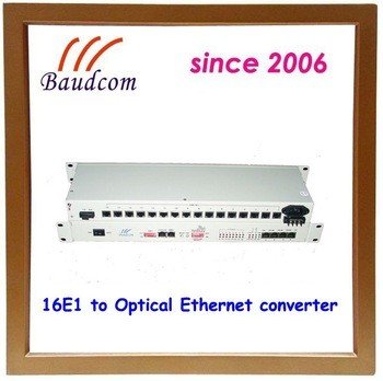 SNMP management 16 E1 to Optical Ethernet converter optical ethernet over 16E1