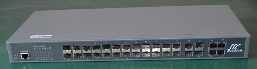24Ports GE SFP Managed Gigabit Ethernet Switch with 24 GE SFP + 4 GE Combo ports