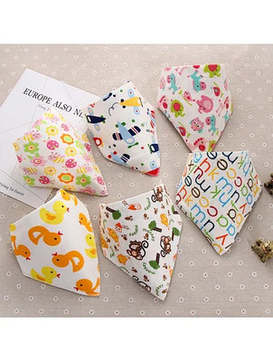 Soft Organic  Infant Accessories Cotton Food  Feeding Triangle Dribble Bibs