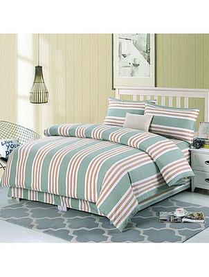 100% Cotton Woven Bedroom Bedding Set Customized  Plied Yarn