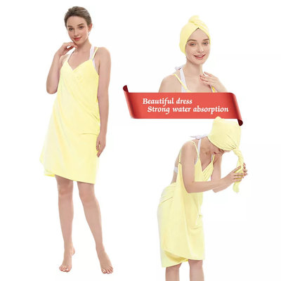 Ladies Girl Microfibre Head Wrap Bathroom Two Piece Set Super Absorbent Fast Drying