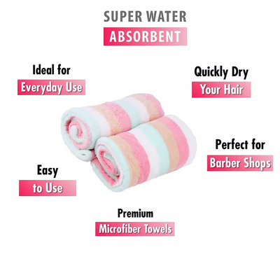 Soft Microfiber Head Wrap Quick Drying Super Absorbent Hair Towel