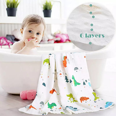 Comfortable 100% Muslin Rose Double Deck Gauze Newborn Bath Towel