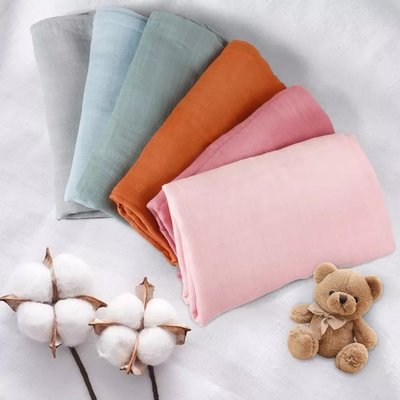 Organic Bamboo Newborn Swaddle Blanket Plain Dyed Pattern Reusable