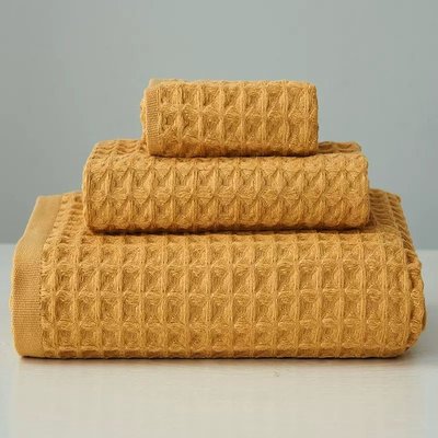 Comfortable Bath Towels 100% Pure Cotton 70x140cm Waffle Plain Hotel Towel Cotton Bath Gift Set