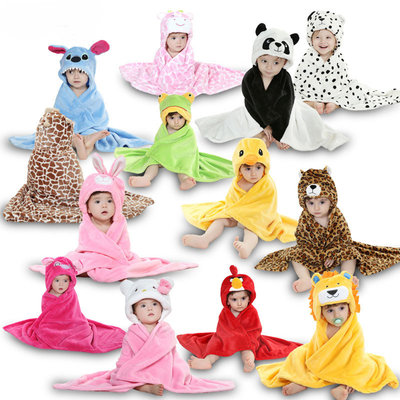 Unique Newborn Infant Bath Towels Custom Pattern Animal Bamboo Hooded