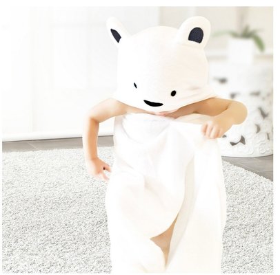 Plush Quick Dry Infant Poncho Towel  With Animal Design 100 Cotton