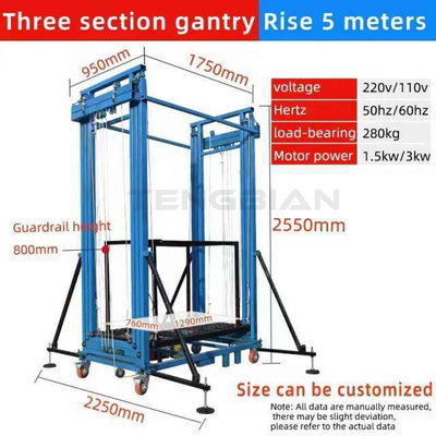 500kg Loading Electric Lifting Scaffold Customized 2-6m lifting electric scaffolding