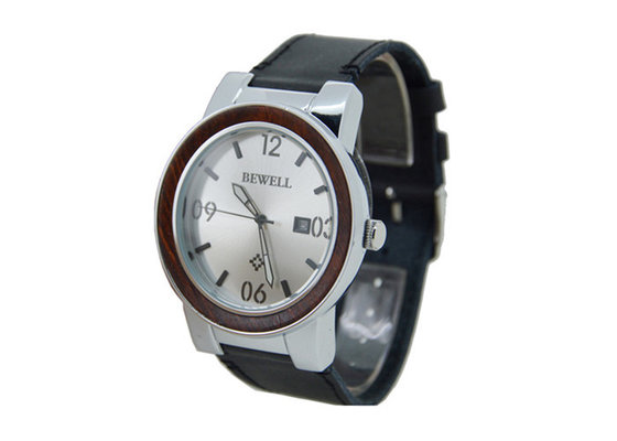Man Waterproof Wooden Watch , Stainless Steel Wood Band Watches