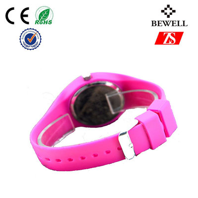 Multifunction Pink Silicone Wrist Watch , Silicone Bracelet Watches