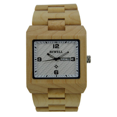 100% Natural Bamboo Wrist Watch With Big Face And Custom Logo