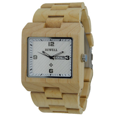 100% Natural Bamboo Wrist Watch With Big Face And Custom Logo