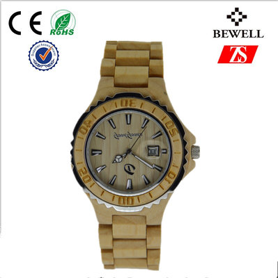 3 ATM Bamboo Man Wrist Watch With Japan Quartz Movement OEM ODM