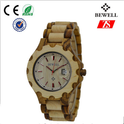 Elegant Sandalwood And Maple Wooden Wrist Watch For Couples OEM / ODM