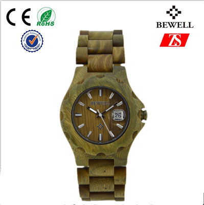 Stainless Steel Buckle Wooden Wrist Watch For Promotional Gift
