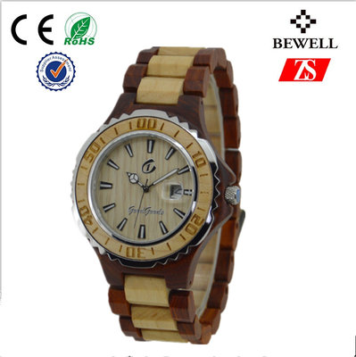 Cool Wood Wrist Watch , Japan Miyita Movement Wooden Wristwatch