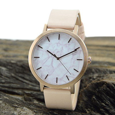 Business Men Stainless Steel Watches , Genuine Leather Band Metal Wristwatch