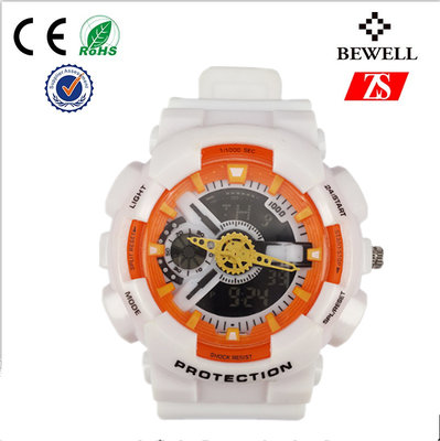 Japanese Movement Digital Silicone Watch , White Silicone Wristwatch