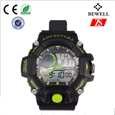 Bewell Black Silicone Sports Watches With 18 Months Battery Life